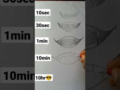 How to Draw anime mouth in 10sec,10mins,10hr😎#shorts