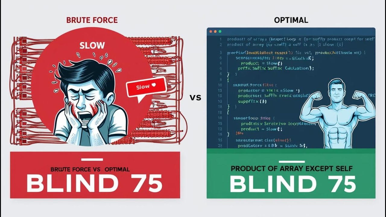 Product of Array Except Self Explained | Brute Force vs Optimal | Leetcode 238 | Blind 75
