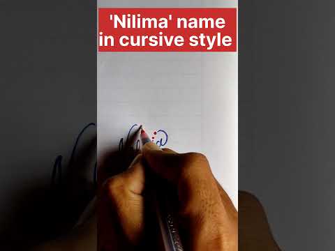Nilima Name In Cursive Style//Calligraphy Writing#shorts