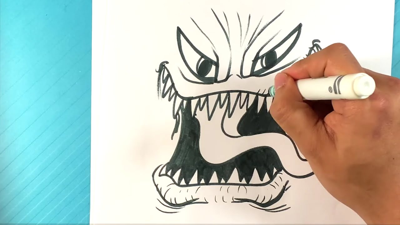 NEW How to Draw SCARY MONSTER FACE