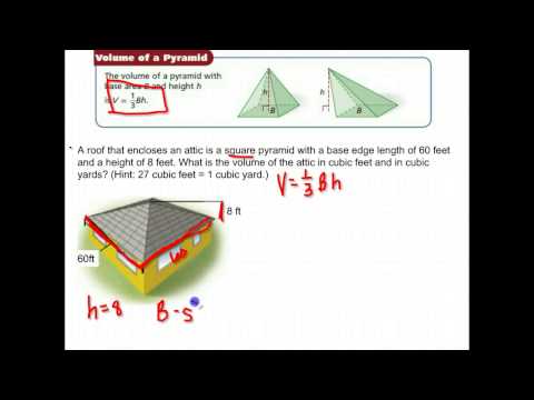 Geometry B workbook 24 Volume of pyramid app