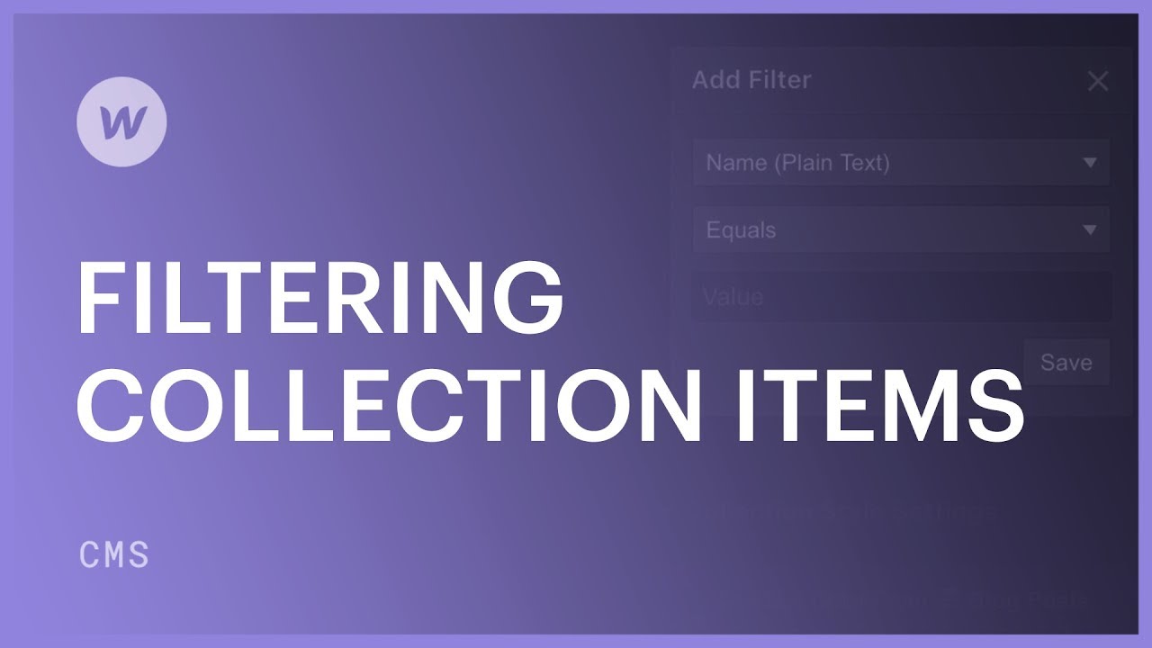 Filtering Collection Lists - Webflow CMS tutorial