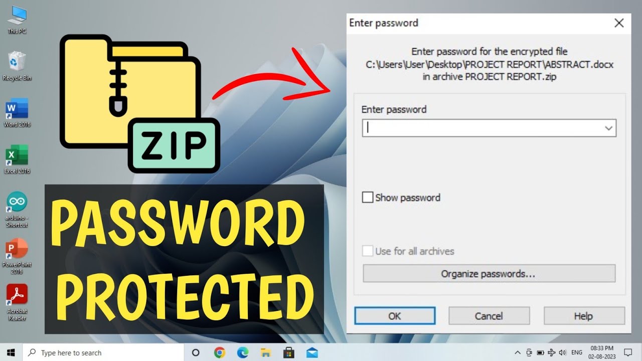 How to create password protected ZIP folder | Convert files to secured zip files