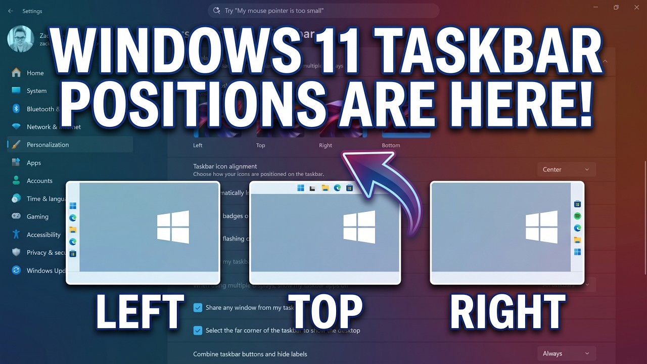 Hands-on with Windows 11's new movable and resizable Taskbar!