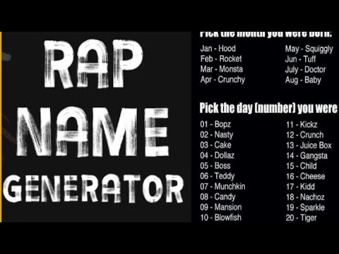 Rap names generator. Coolest rap name, untaken rap name ,free rap names , how to get your rap name