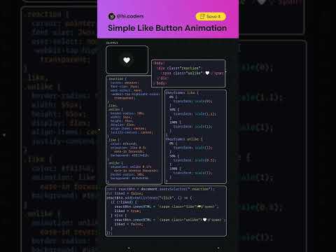 Simple Like Button Animation | HTML, CSS & JavaScript