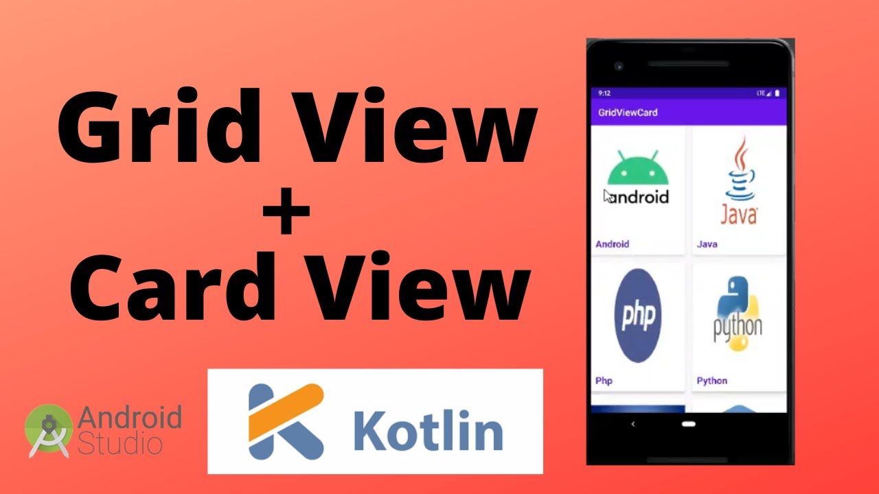 GridView - GridView with CardView | Kotlin | Android Studio Tutorial - Quick + Easy