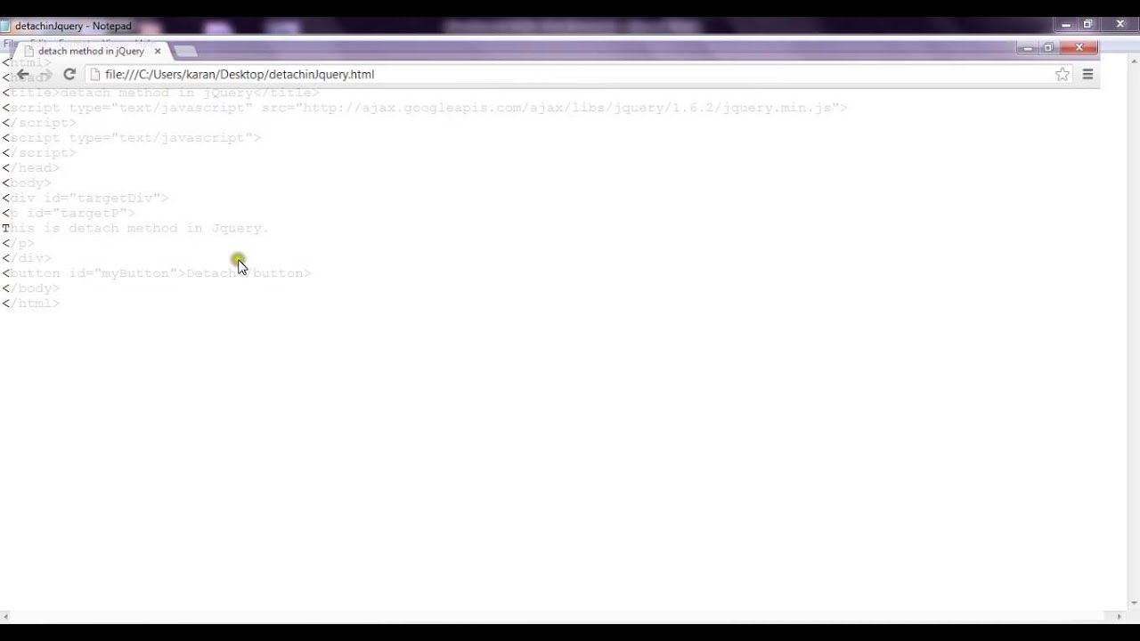 detach method in jQuery