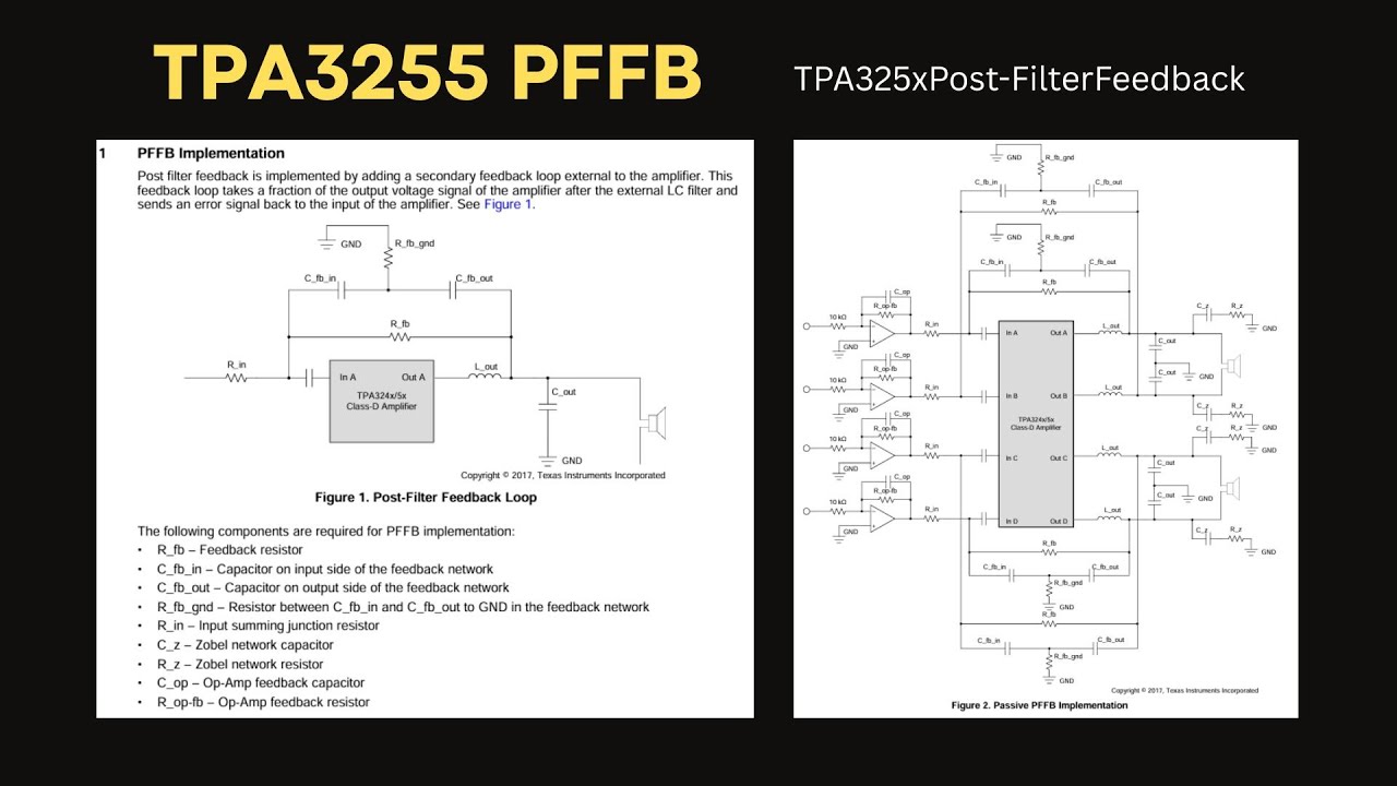 TPA3255 PFFB -Post Filter Feedback