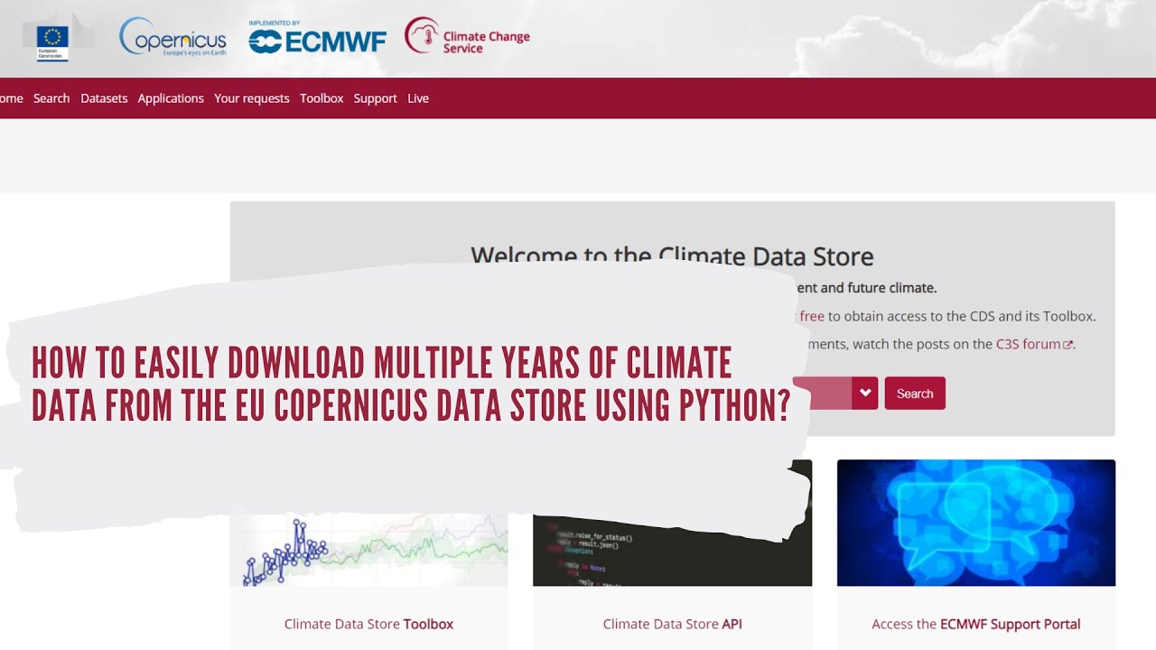 How to easily download multiple years of climate data from the Copernicus data store using python?