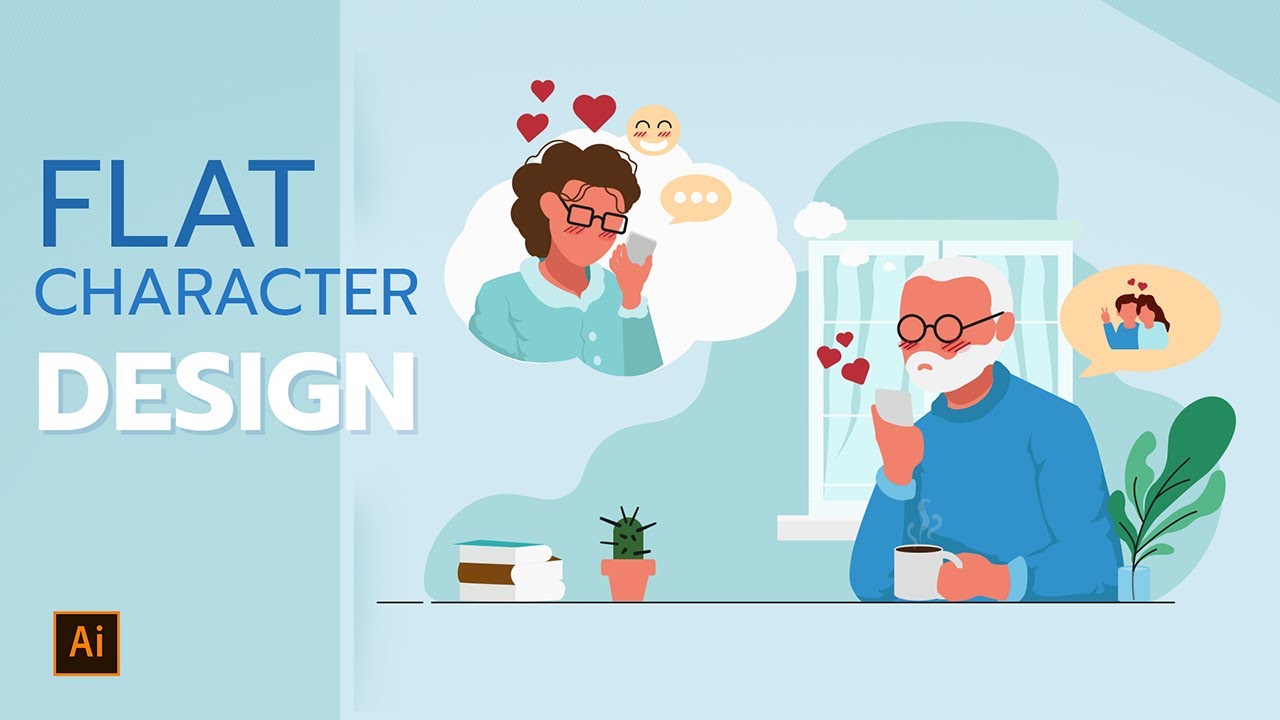 Adobe Illustrator Tutorial Flat Character Design Speed Art  #adobeillustrator