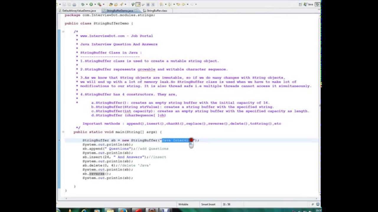 STRINGBUFFER IN JAVA DEMO TAMIL