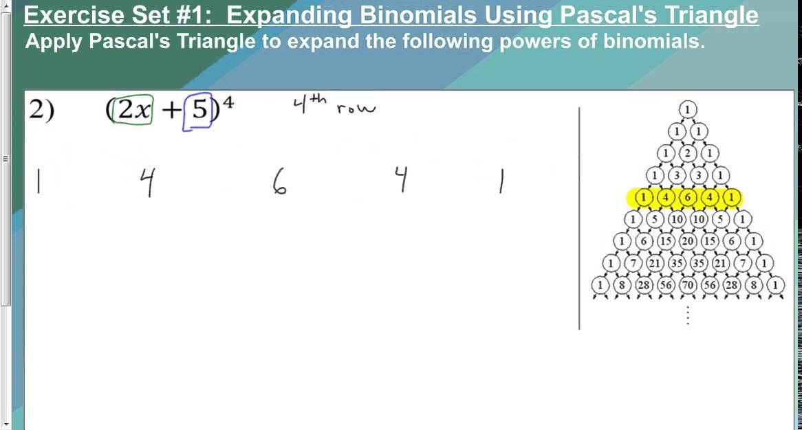 Lesson 9 6   Binomial Expansion using Pascals Triangle