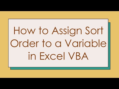 How to Assign Sort Order to a Variable in Excel VBA