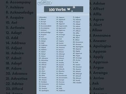 Part 1 [100 Verbs with A]