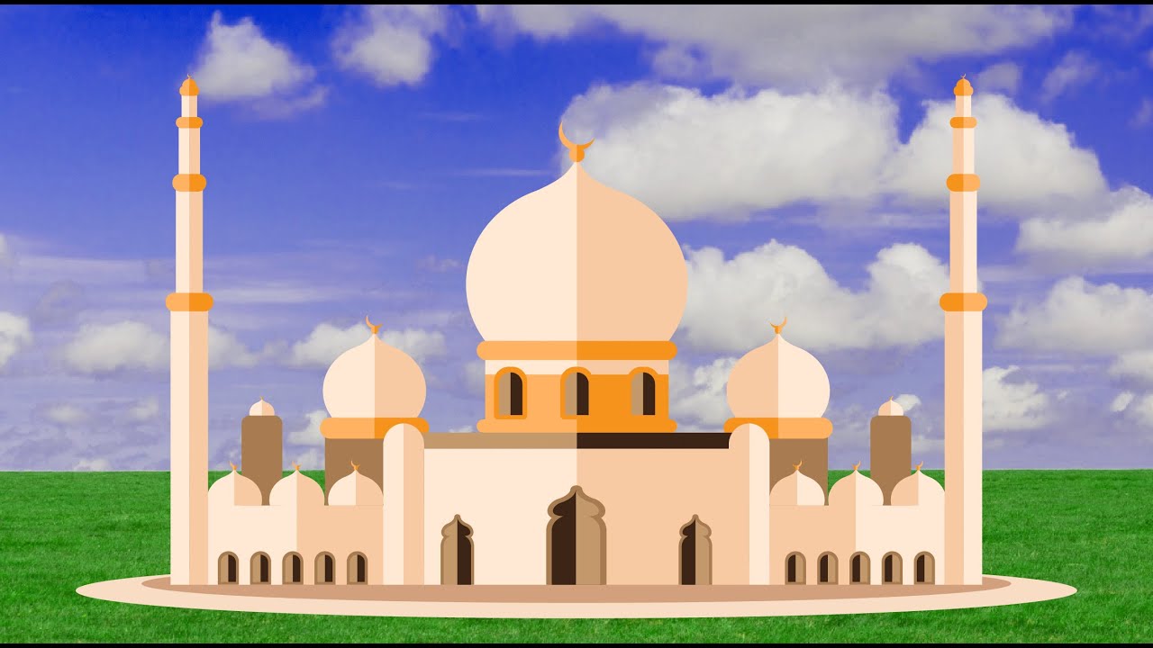 Beautiful Mosque Design on Adobe Illustrator  - happy ramadan