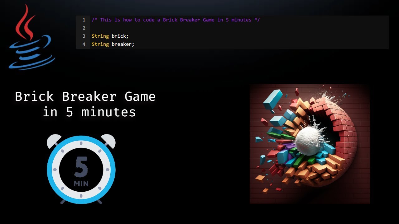 JAVA BRICK BREAKER GAME - How to code a Brick Breaker Game in *5 MINUTES*