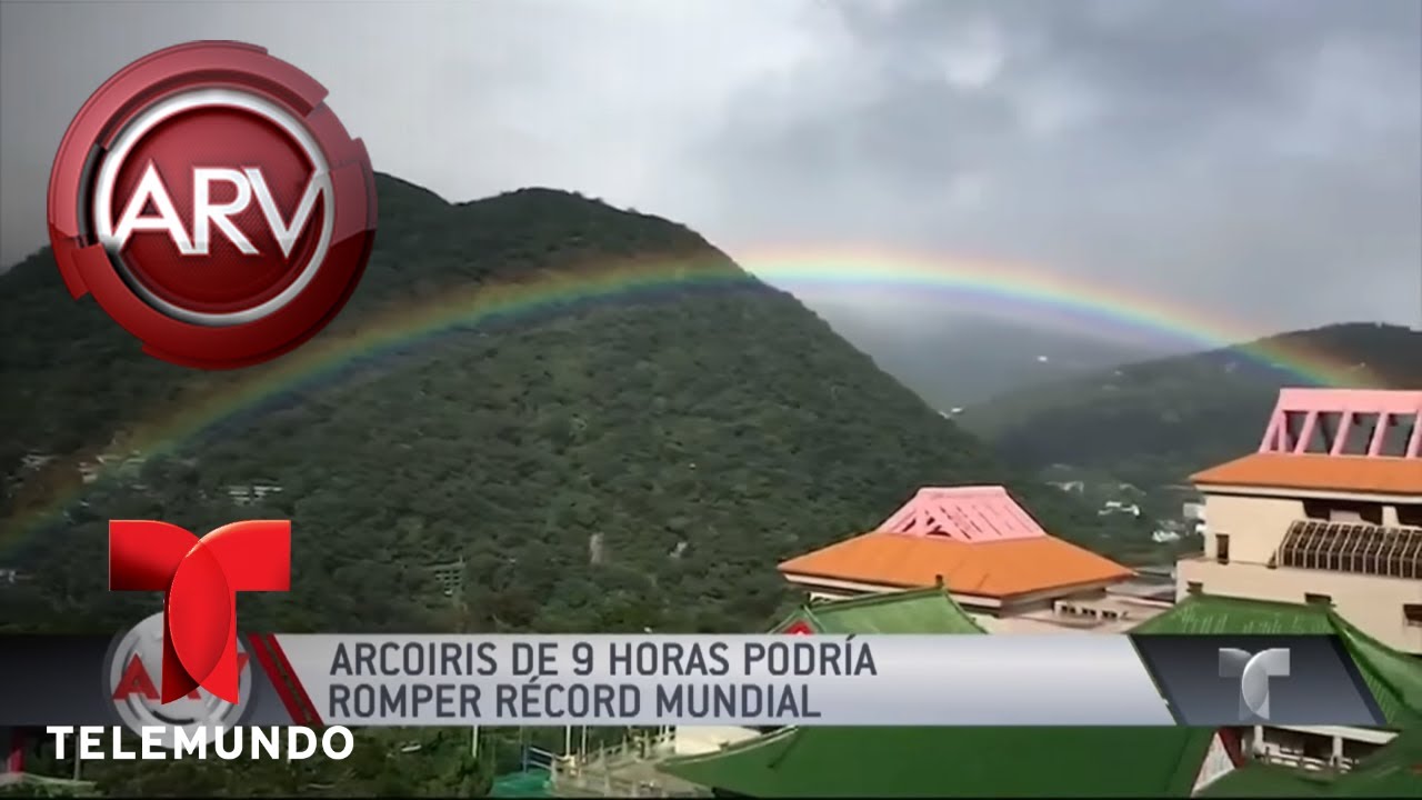 Gran arcoíris de nueve horas adornó el cielo de Taiwán | Al Rojo Vivo | Telemundo