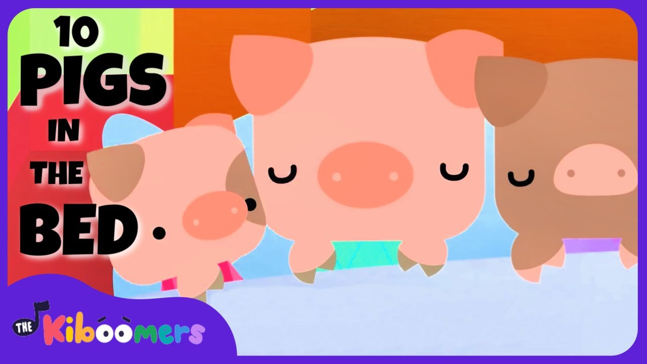 Ten Pigs in the Bed - THE KIBOOMERS Kids Songs - Simple Subtraction