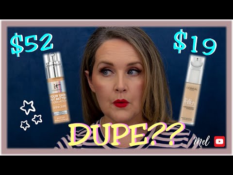 *NEW $19 L'OREAL FOUNDATION vs $52 IT COSMETICS YOUR SKIN BUT BETTER FOUNDATION | DRUGSTORE DUPE?!