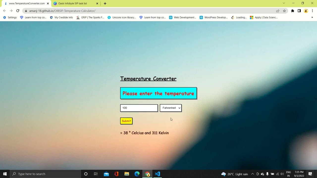 Project #6   Temperature Converter