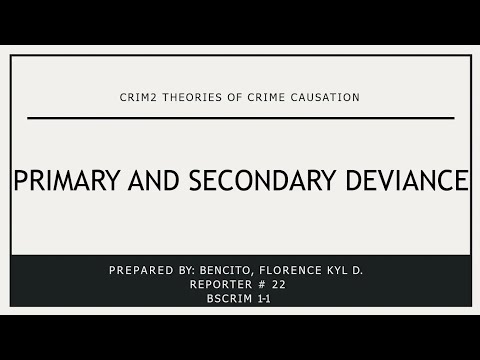PRIMARY AND SECONDARY DEVIANCE