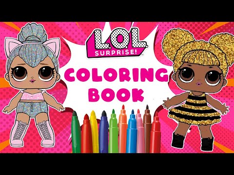 LOL Surprise Dolls Coloring Book Painting Activity Queen Bee and Kitty Queen How to Draw LOL