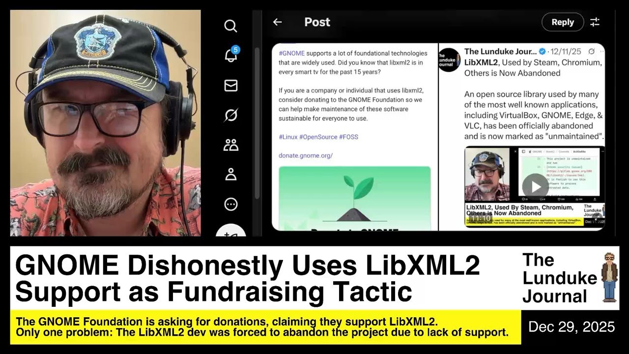 GNOME Dishonestly Uses LibXML2 Support as Fundraising Tactic
