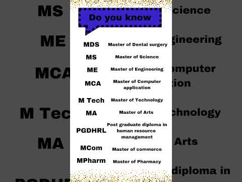 Master degree full form part-1 #masterdegree #fullform #shorts