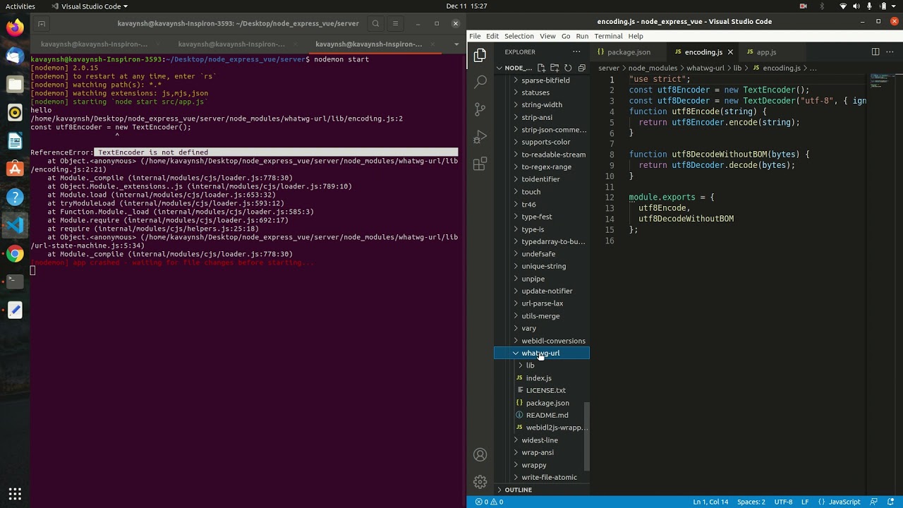 TextEncoder is not defined | NodeJs | MongoDB | Solved
