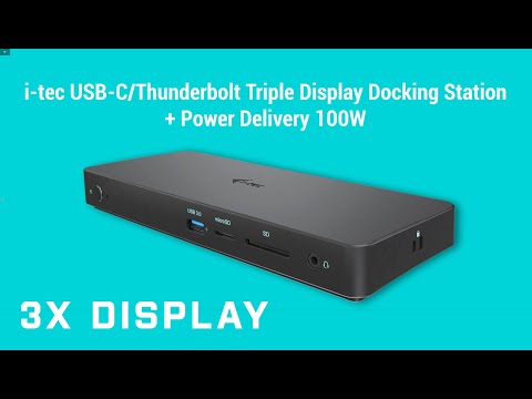 i-tec USB-C/Thunderbolt Triple Display Docking Station + Power Delivery 100W