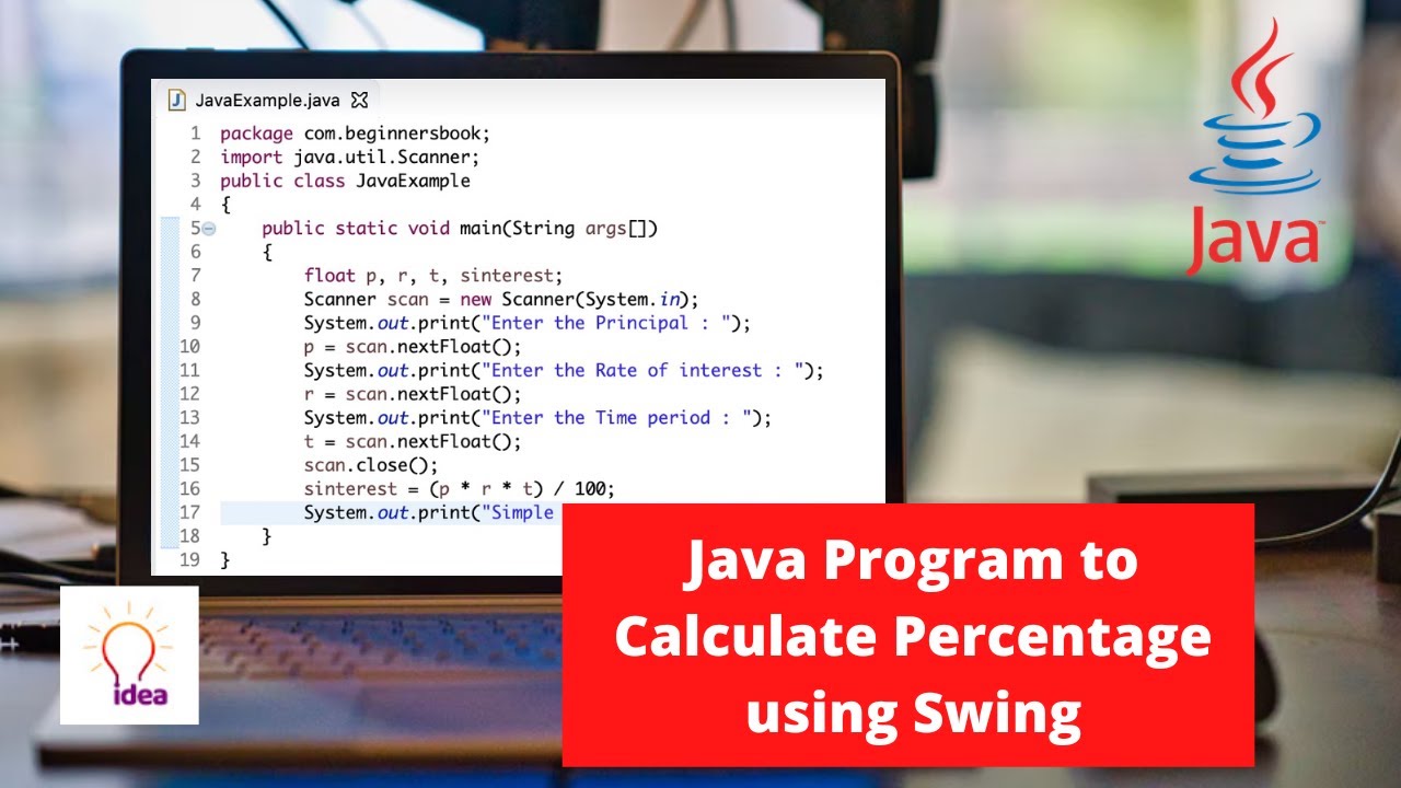 Java Program to Calculate Percentage using Swing | Java Project