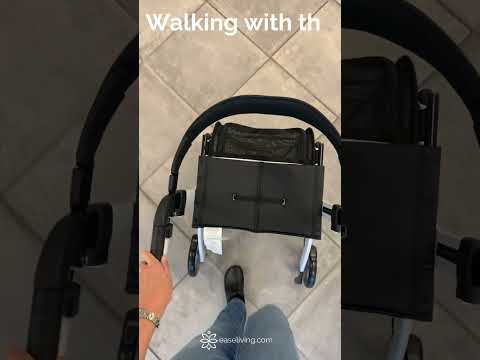 Walking the with Nitro Rollator Walker with a seat.