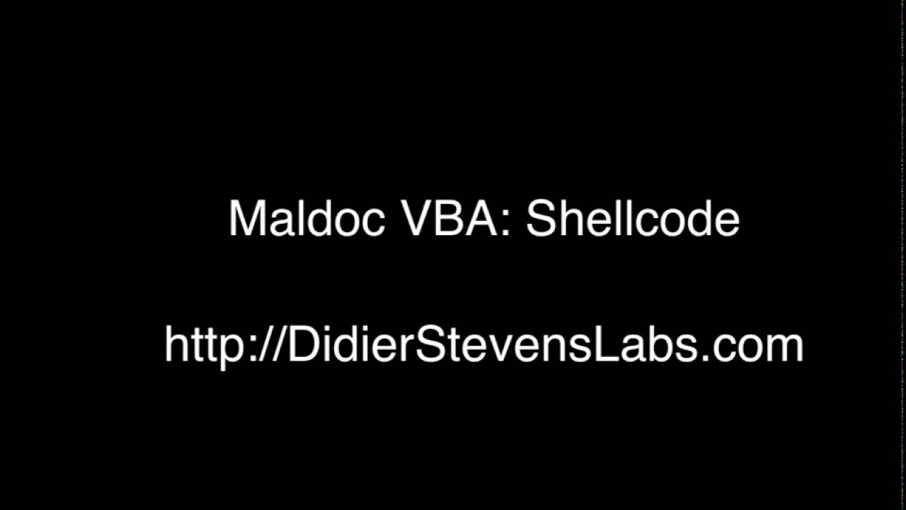 Maldoc VBA: Shellcode