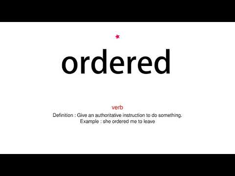 How to pronounce ordered - Vocab Today