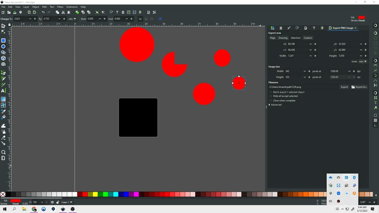 How to reset circle tool in Inkscape