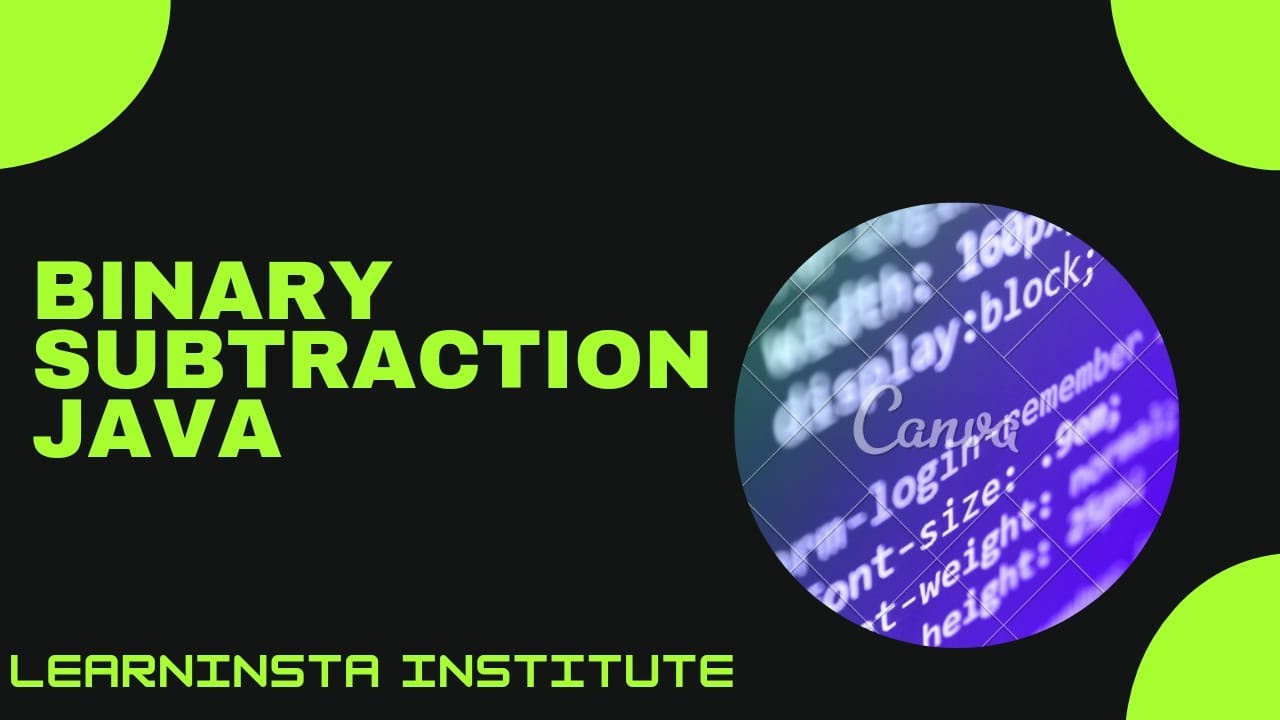 Binary Subtraction Code | JAVA | Coding