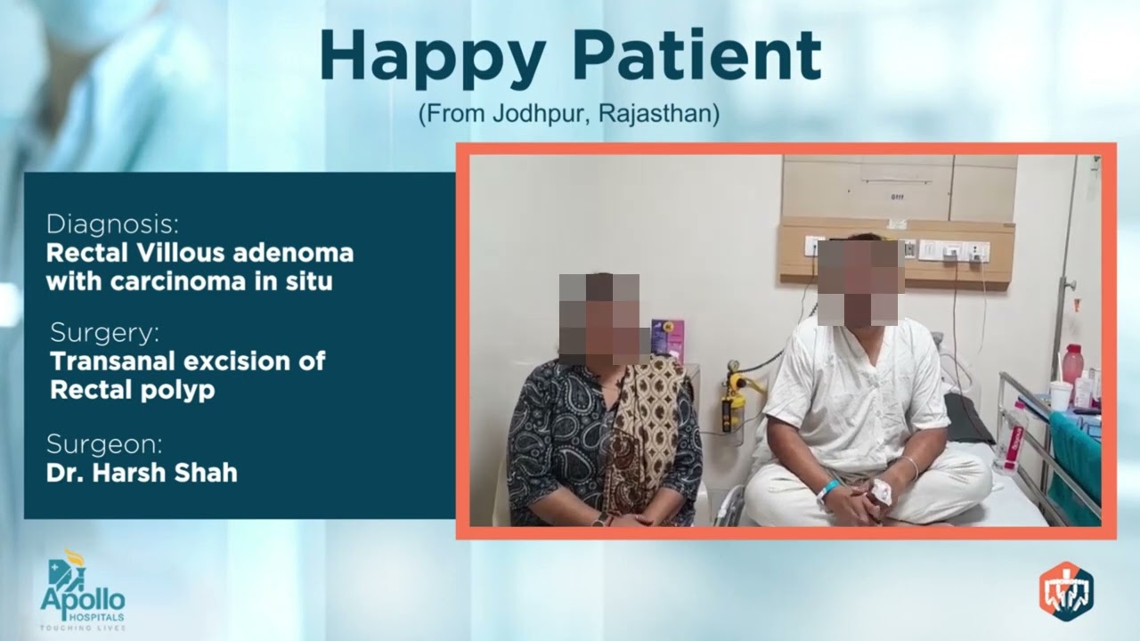 Rectal cancer operation - happy patient - Dr Harsh Shah