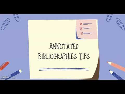 What is an Annotated Bibliography? (Citations)