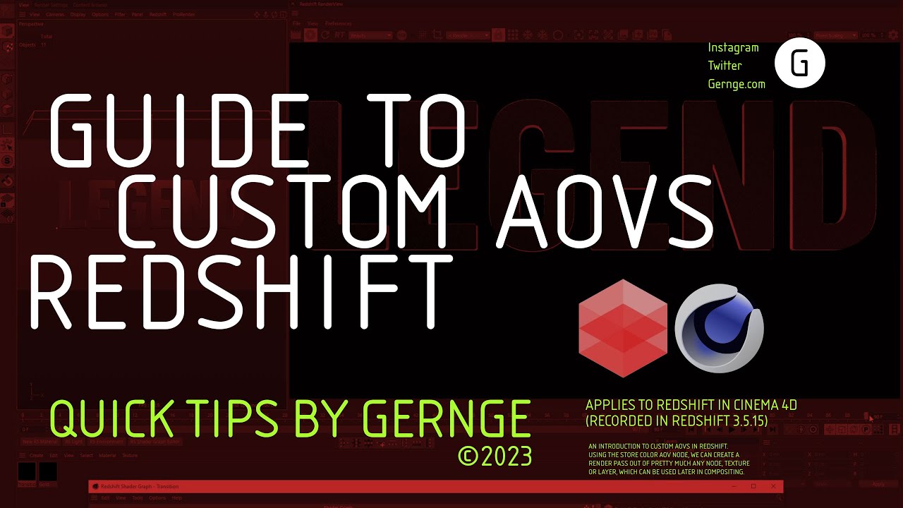 Gernge Quick Tips - Custom AOVs | Cinema 4D Redshift