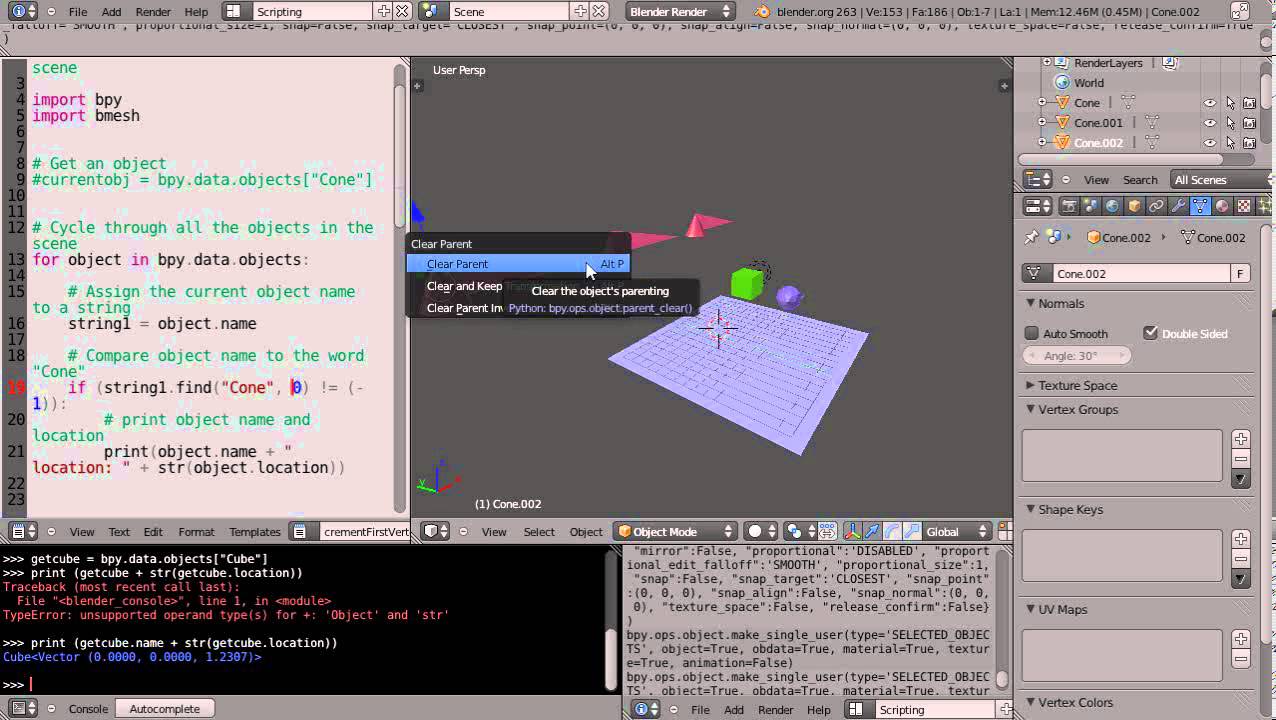 Blender Python Tutorial - Basic Python Programming - Part 12