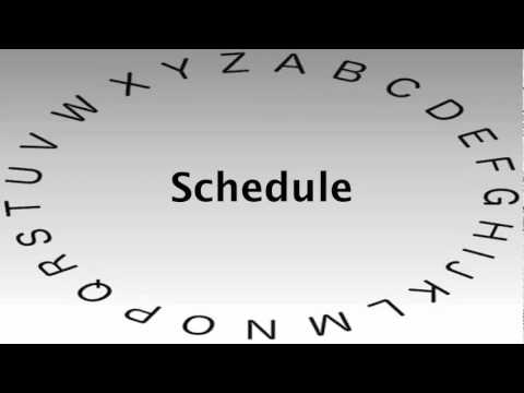 Spelling Bee Words and Definitions — Schedule