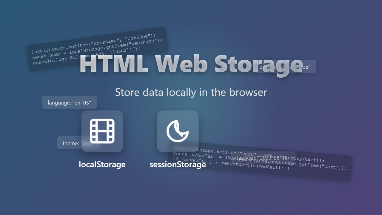 HTML Web Storage: localStorage & sessionStorage Explained for Beginners