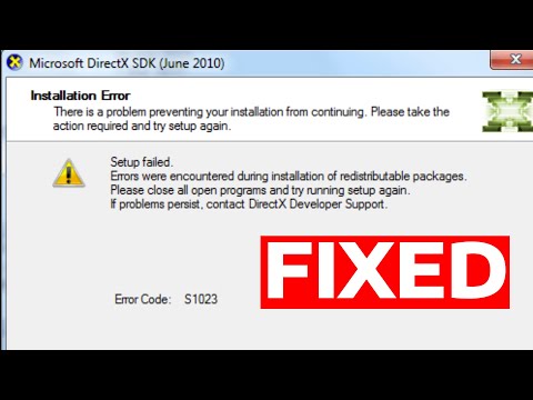 How To Fix Microsoft DirectX SDK Error Code S1023