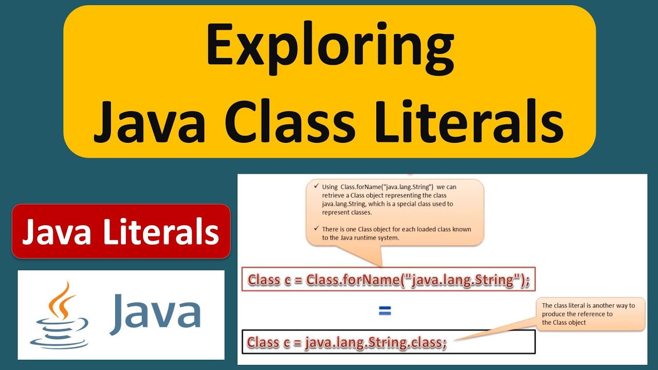 Exploring Java Class Literals | Java Tutorial