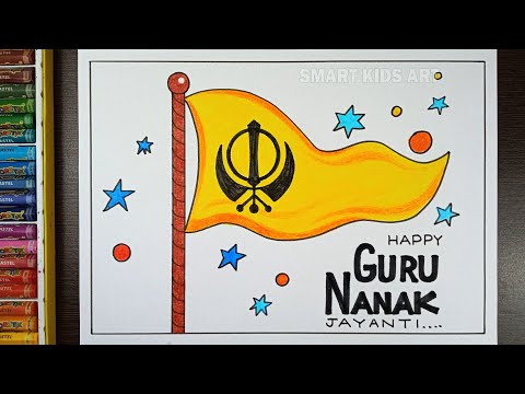 Guru Nanak Jayanti Drawing | Guru Nanak Jayanti Poster Drawing | Easy Drawing | Draw Smart