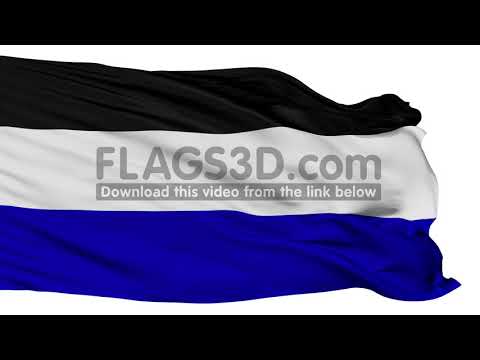Isolated Braine l'Alleud city flag, Belgium