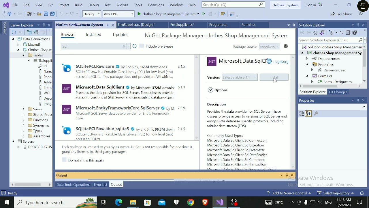 CS1069 system data sqlclient error