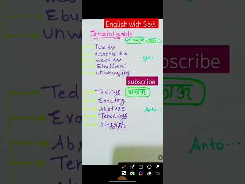 Meaning of #Indefatigable #English with Savi 23/Feb/ 2024