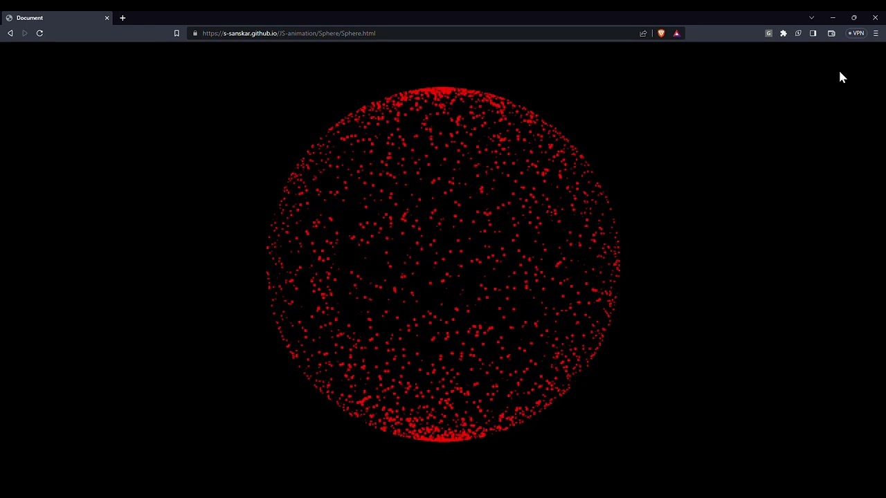 Particle Sphere Animation using HTML5 Canvas and JavaScript